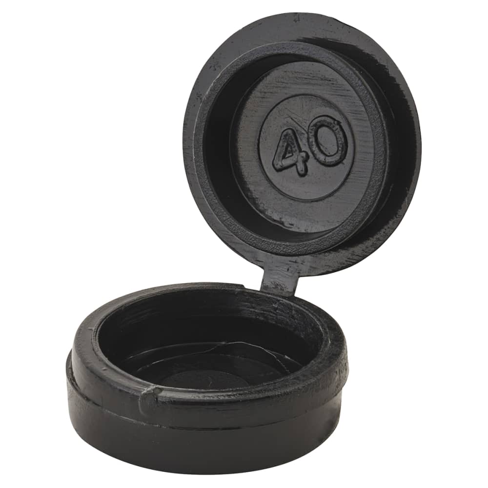 TIMCO Hinged Screw Cup and Cover - 13mm Diameter - Black - Pack of 100 ...