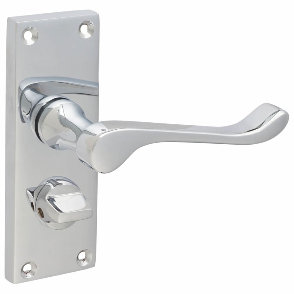 Touchpoint Victorian Scroll Door Handle - Privacy Set - Polished Chrome ...