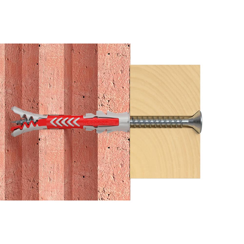 Fischer DuoPower Long Nylon Wall Plug - 6mm - Red & Grey - Pack of 100 ...