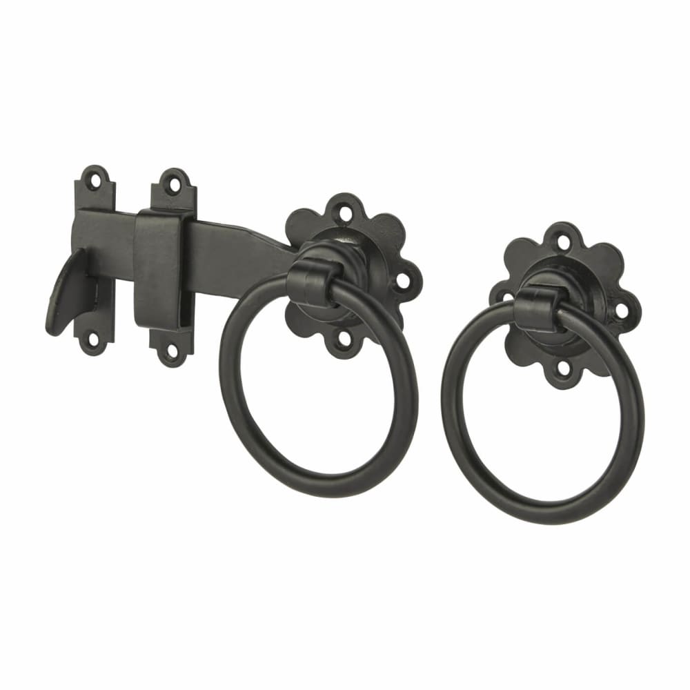 Ring Gate Latch - 150mm - Black Galvanised | IronmongeryDirect | Same ...