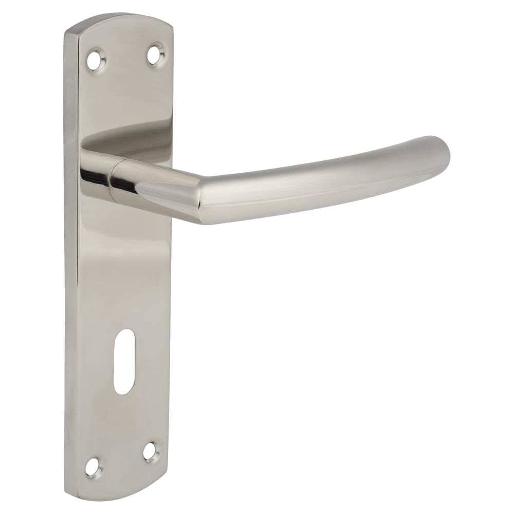 Altro Arched Door Handle - Lock Set - Polished Stainless Steel ...
