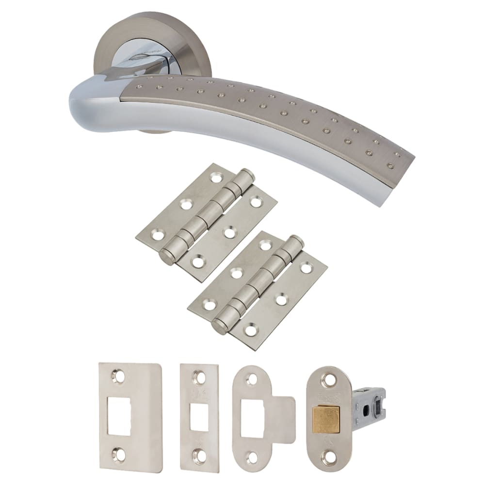 Touchpoint Madison Lever Door Handle on Rose - Door Kit - Satin Nickel ...