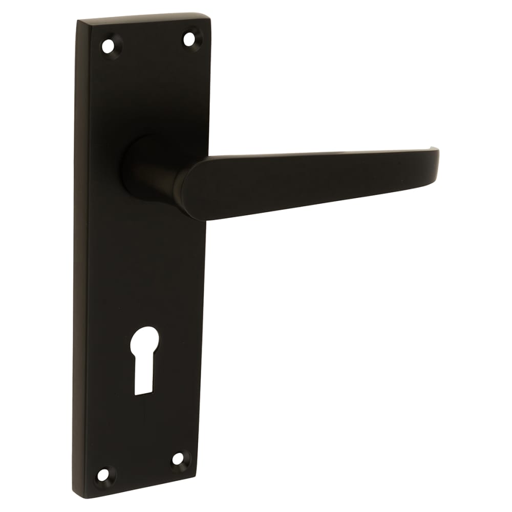 Touchpoint Budget Straight Door Lock Handle - Keyhole - Matt Black ...