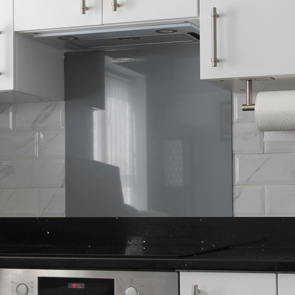 Altro Aluminium Kitchen Splashback - 600 x 750mm - Gloss Traffic Grey ...