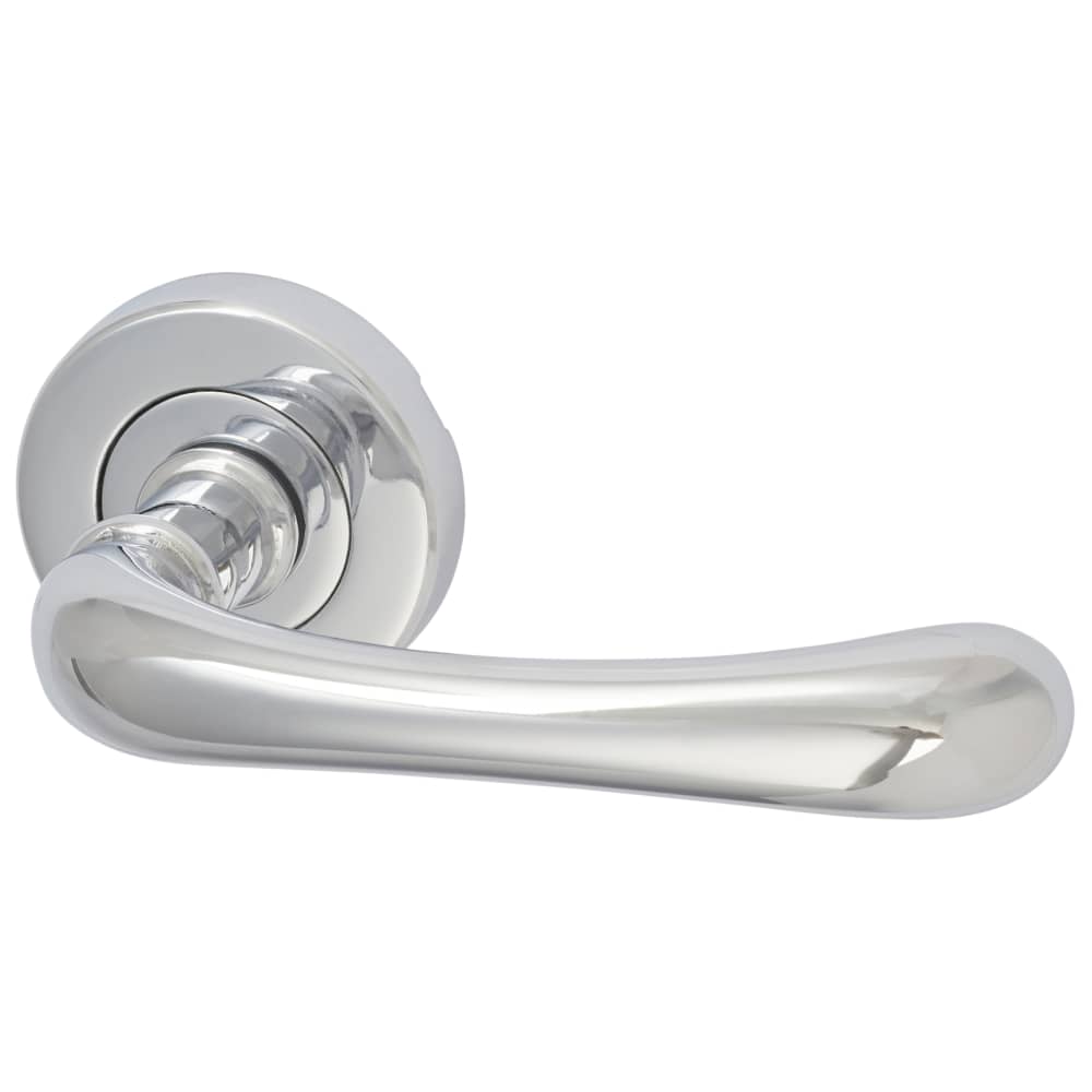 M Marcus Donna Lever Door Handle on Rose - Polished Chrome ...