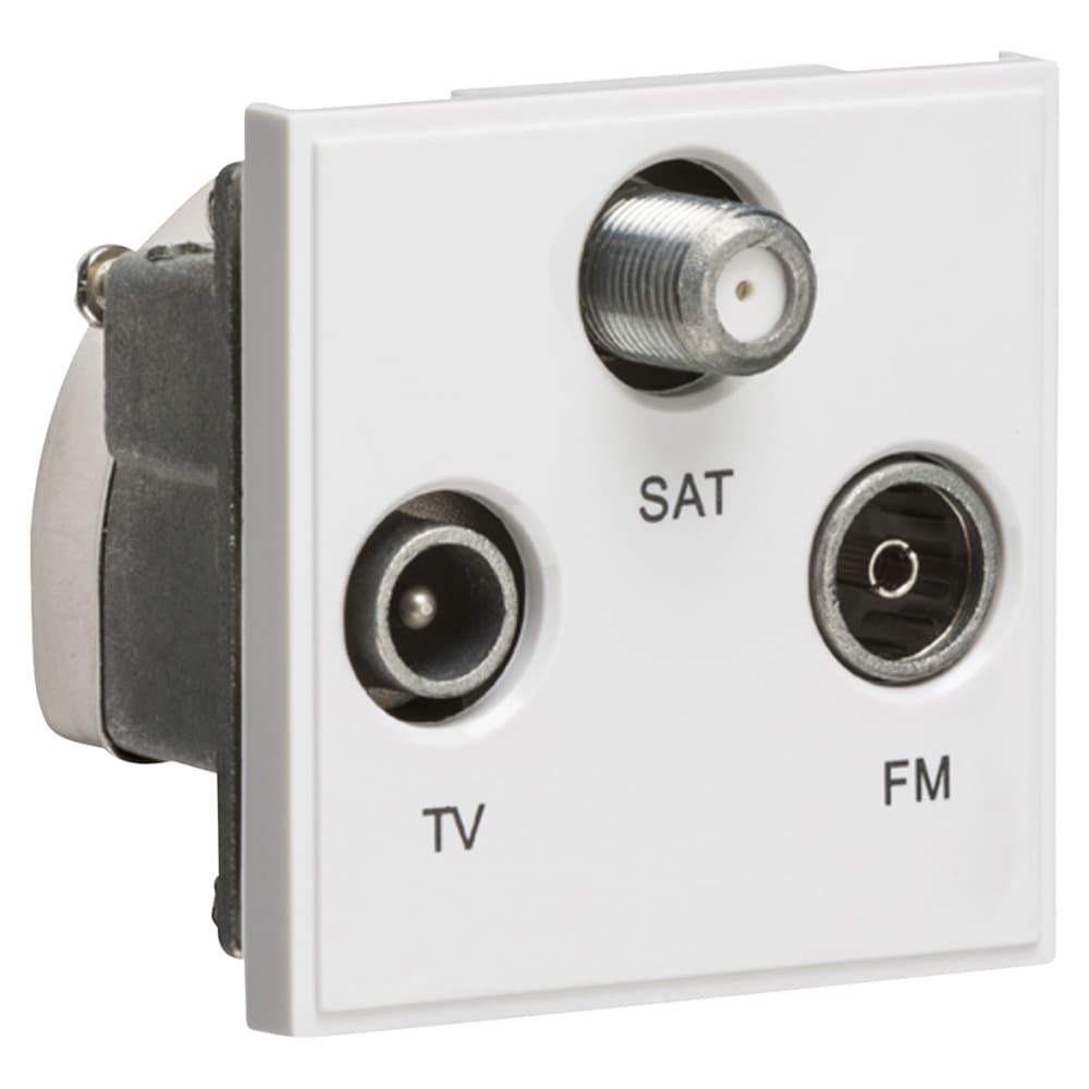 Knightsbridge 1 Gang TV + F-type Satellite + FM/DAB Triplexer Euro ...