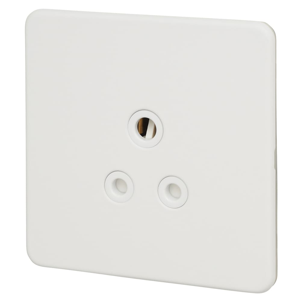 Knightsbridge 5A Screwless Flat Plate Unswitched Round Pin Socket ...