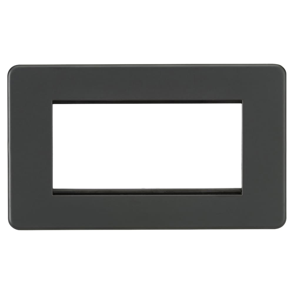 Knightsbridge 2 Gang 4 Module Euro Screwless Faceplate - Anthracite ...