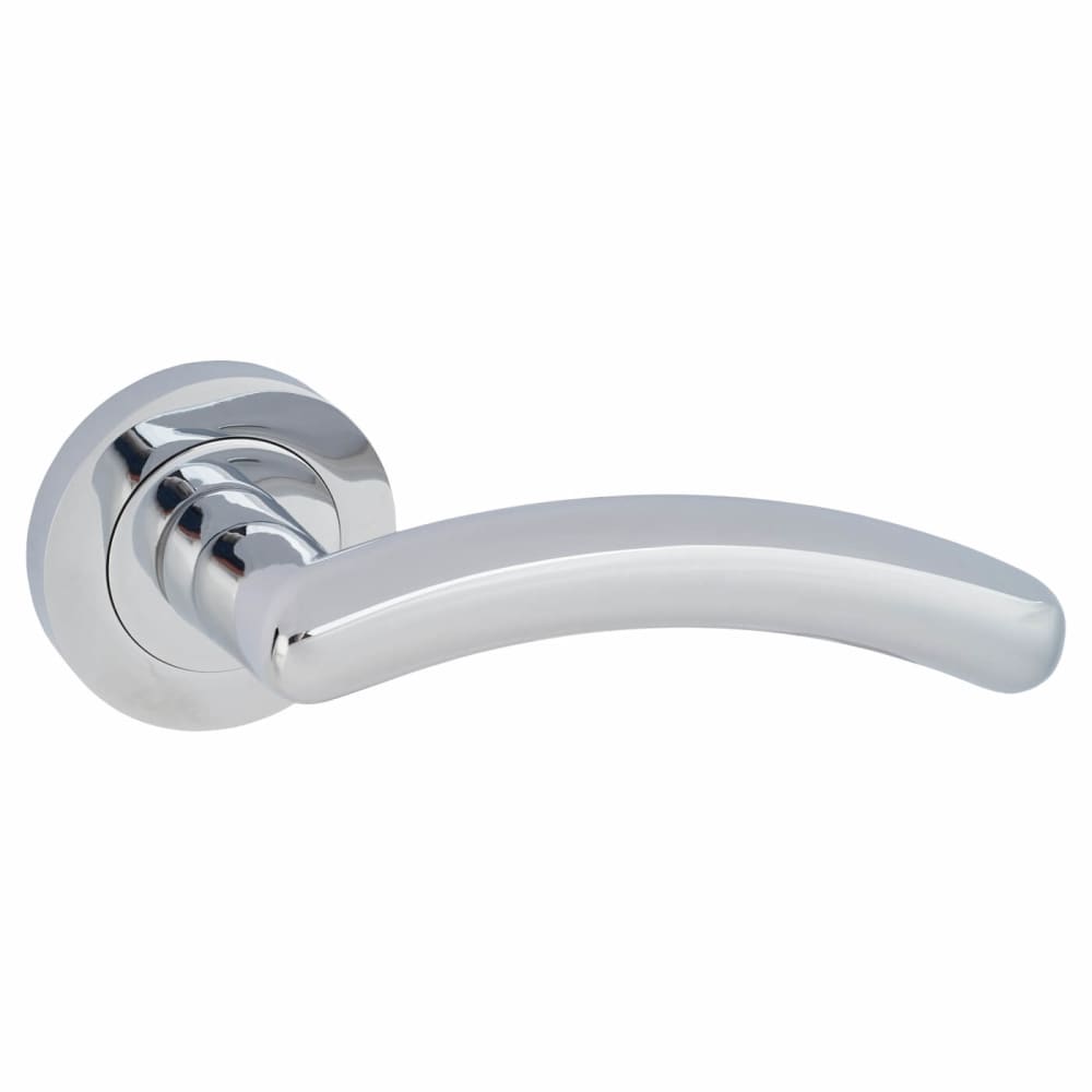 Touchpoint Carina Lever Door Handle on Rose - Polished Chrome ...