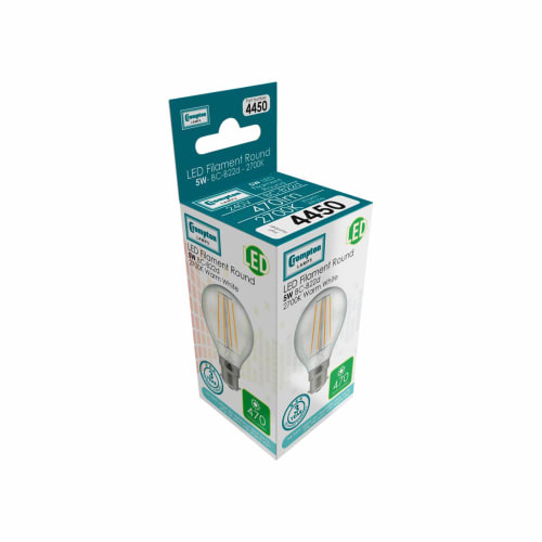 Crompton 4w Bc B22 Led Filament Golf Ball Lamp 2700k Warm White