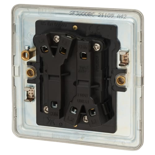 Knightsbridge 10AX 2 Gang 2 Way Light Switch - Brushed Chrome ... Knightsbridge 10AX 2 Gang 2 Way Light Switch - Brushed Chrome ...