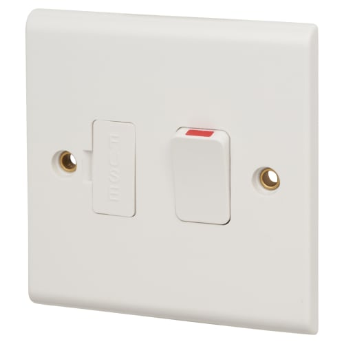 Deta Slimline 13A 1 Gang Switched Fused Spur - White | ElectricalDirect Deta Slimline 13A 1 Gang Switched Fused Spur - White | ElectricalDirect