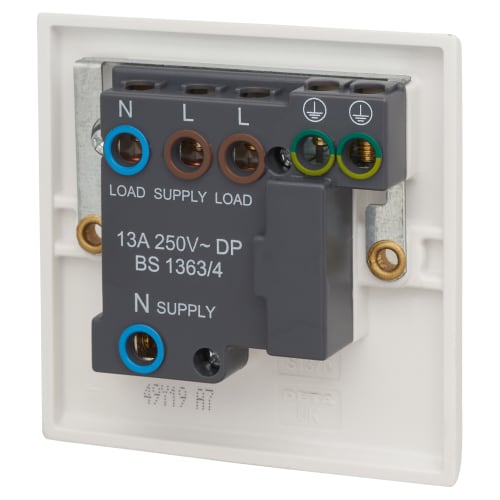 Deta Slimline 13A 1 Gang Switched Fused Spur - White | ElectricalDirect Deta Slimline 13A 1 Gang Switched Fused Spur - White | ElectricalDirect