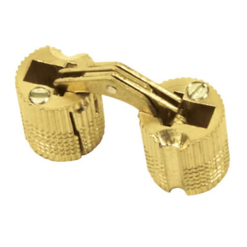 Concealed Rounded Cabinet Hinge - 37 x 15 x 14mm - Self Colour Brass ...