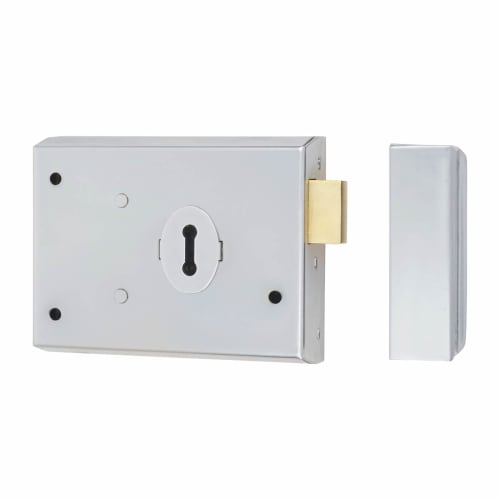 Altro Rim Deadlock - 105 x 80mm - Satin Chrome | IronmongeryDirect ...