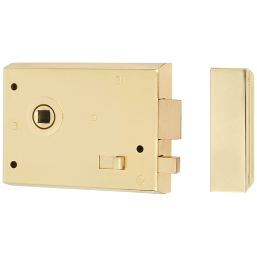 Altro Rim Lock with Snib - 105 x 80mm - Brass | IronmongeryDirect ...