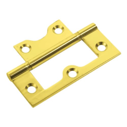 Flush Door Hinge - 60 x 41 x 1.4mm - Polished Brass - Pair ...
