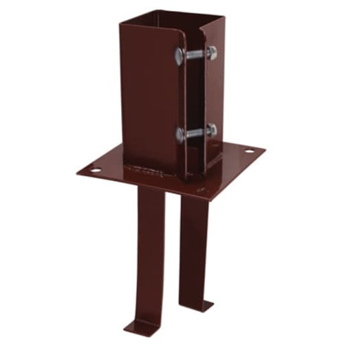 Powapost Fence Post Concrete in Shoe - Twin Bolt - 75 x 75mm - Brown ...