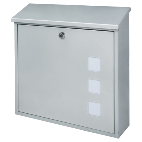 Burg Wachter Aire Postbox - 370 x 364 x 114mm - Silver ...