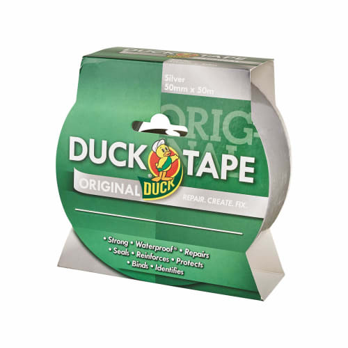 Duck Tape Original Duct Tape - 50mm x 50m - Silver | IronmongeryDirect ...