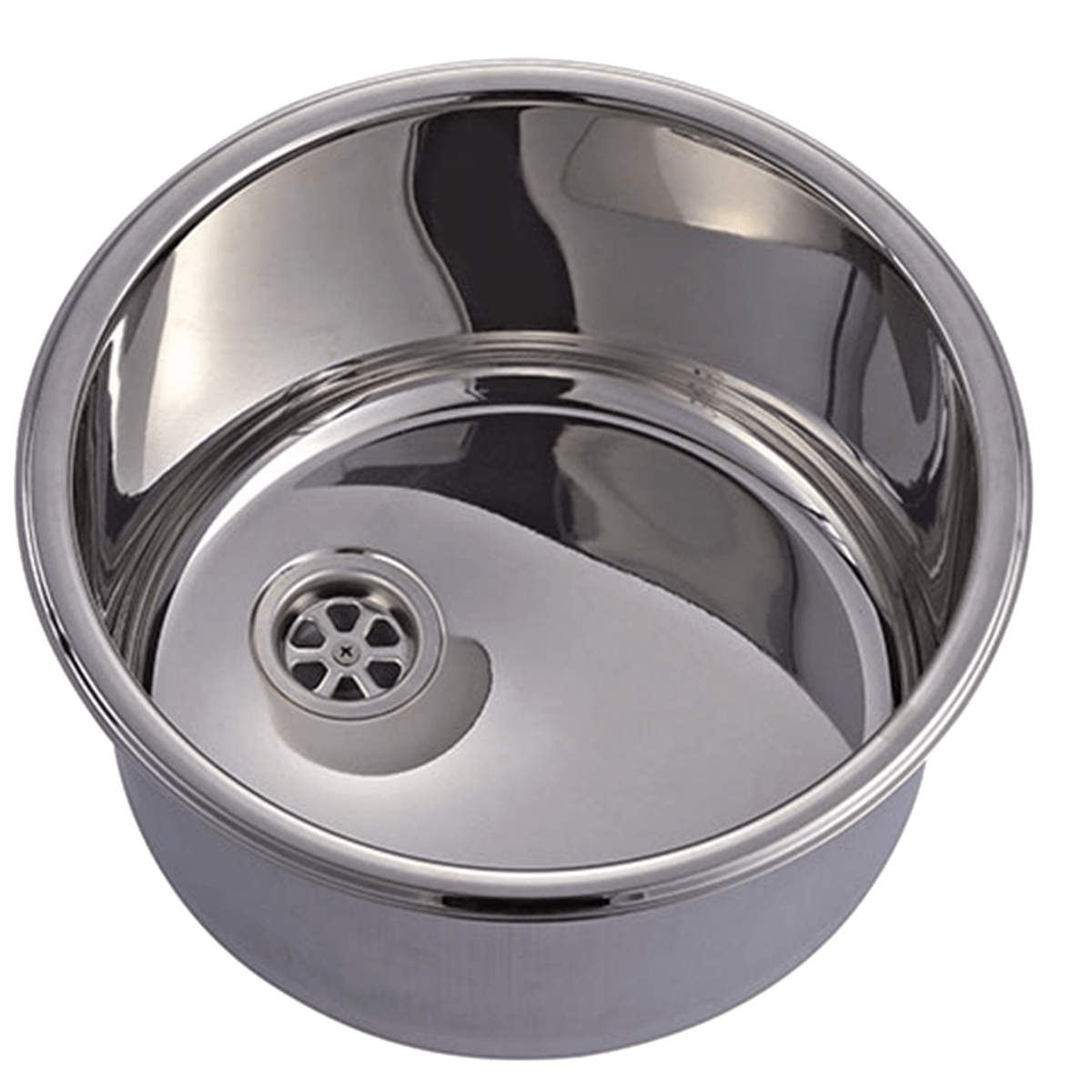 Vask Stål Rund 330mm Dyp Maritim Båtutstyr