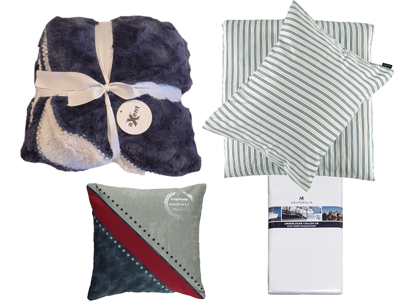 Puter, sengetøy og tekstil perfekt for bobil og hytte