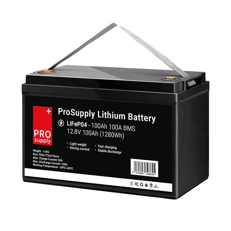 ProSupply Lithium 100Ah 100A BMS Maritim Båtutstyr