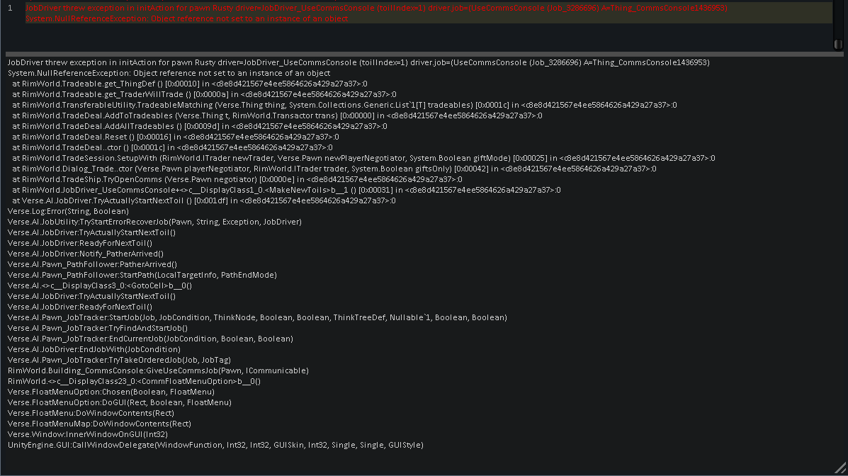 [Bug]: NullReferenceException using comms console · Issue #87 · CombatExtended-Continued ...