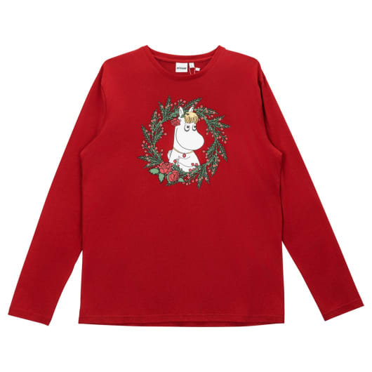 Moomin Kuisma Shirt Winter Wreath Red | Martinex