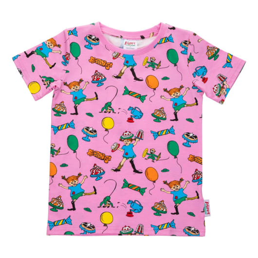 Pippi Longstocking Party Pippi T-Shirt Pink | Martinex