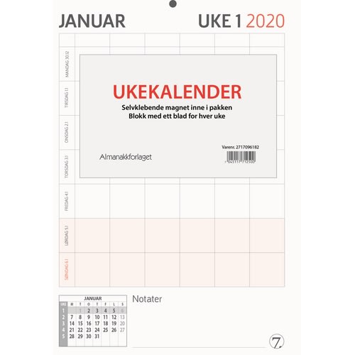 Kalender vegg Årets uker Maske | Dyktige fagfolk - smarte løsninger