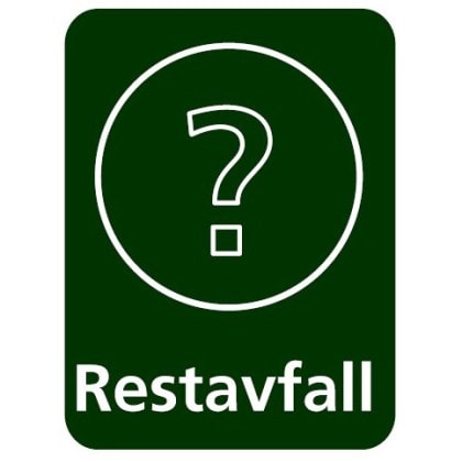 Etikett PU Restavfall 6x4,5cm