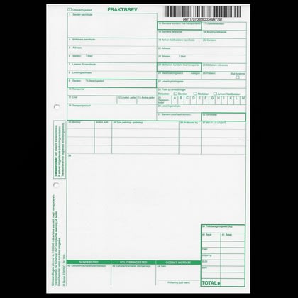 Fraktbrev stykkgods 4x løse sett