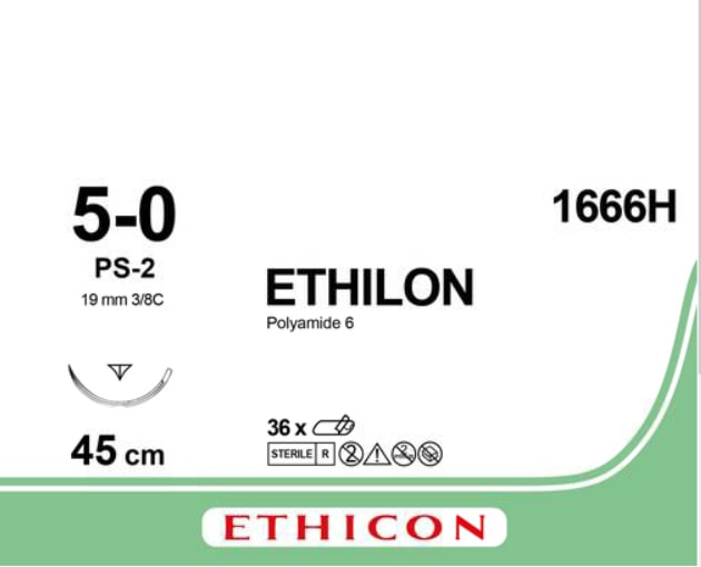 Sutur Ethilon 5-0 PS-2 45cm