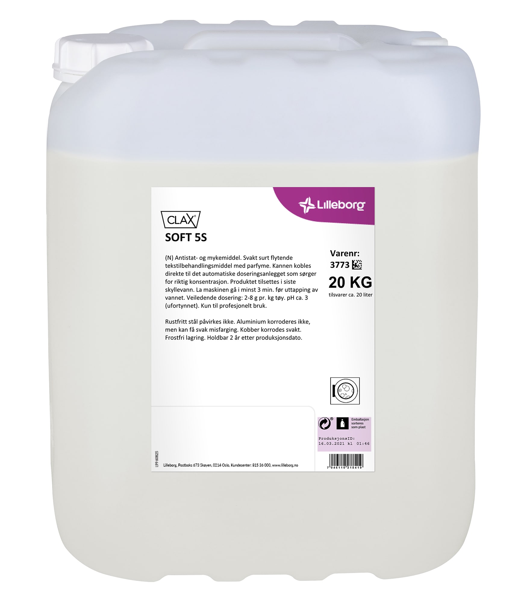 Tøymykner Clax Soft 5S 20kg Maske | Dyktige fagfolk - smarte løsninger