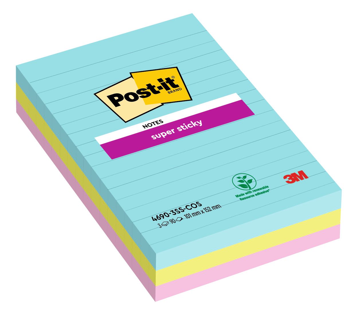 Notatblokk Post-it SS linjer 101x152 Cos Maske | Dyktige fagfolk ...