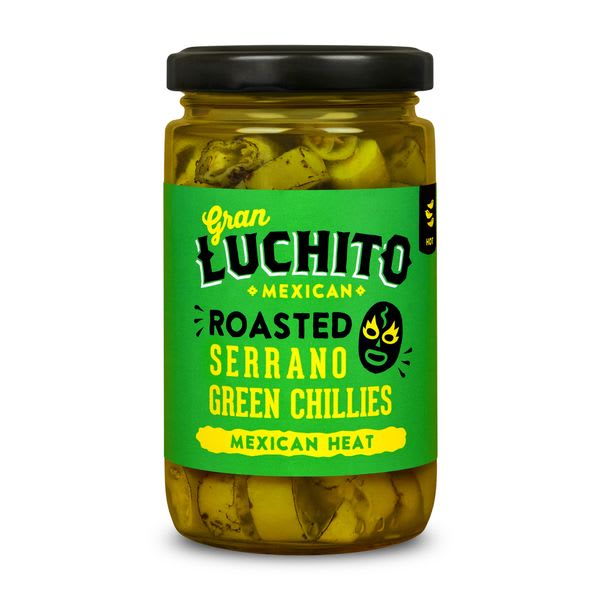 Fire Roasted Serrano Chillies 215g, Gran Luchito Matcompaniet