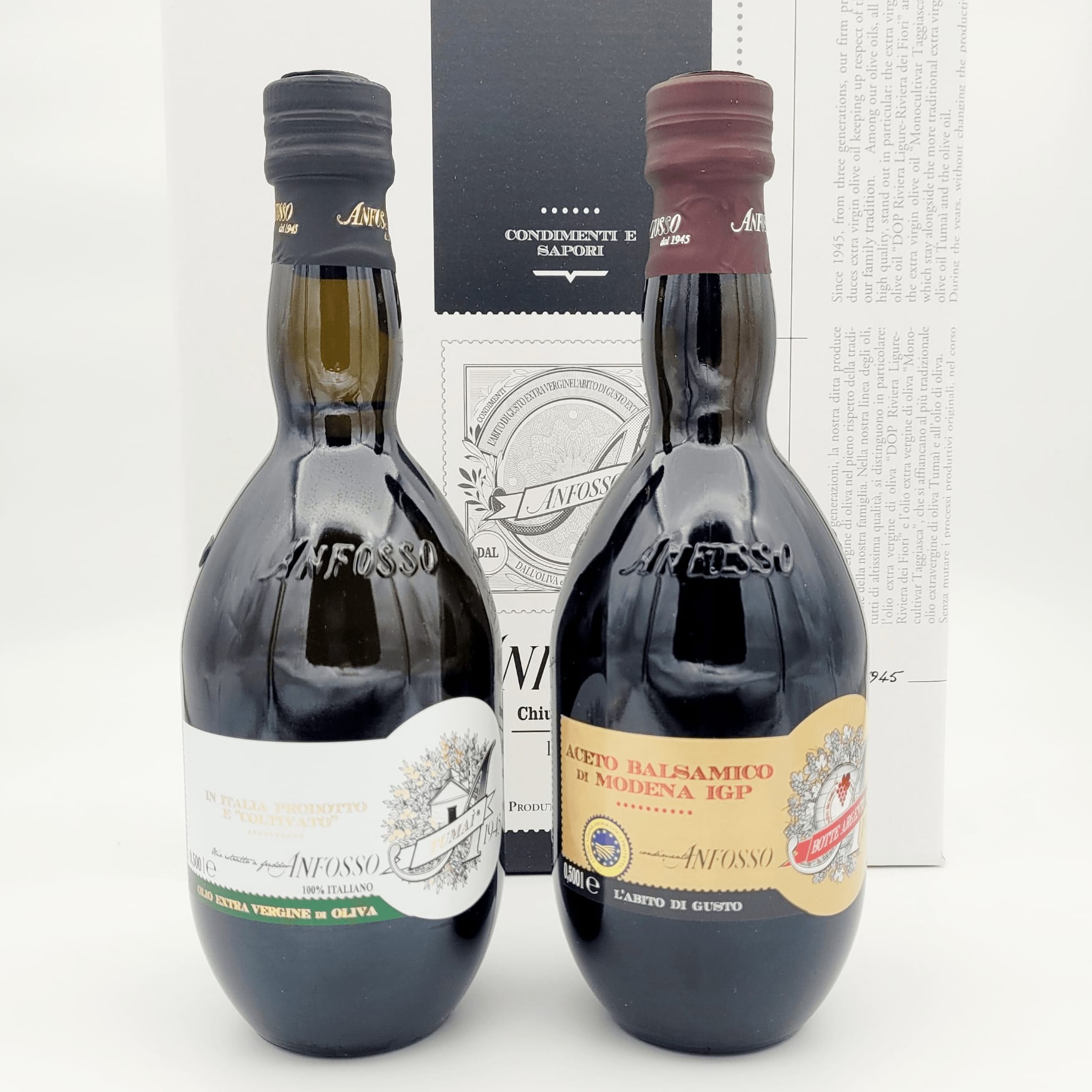 Anfosso gavepakn Tumai 500ml + Biologisk balsamico 500ml Matcompaniet