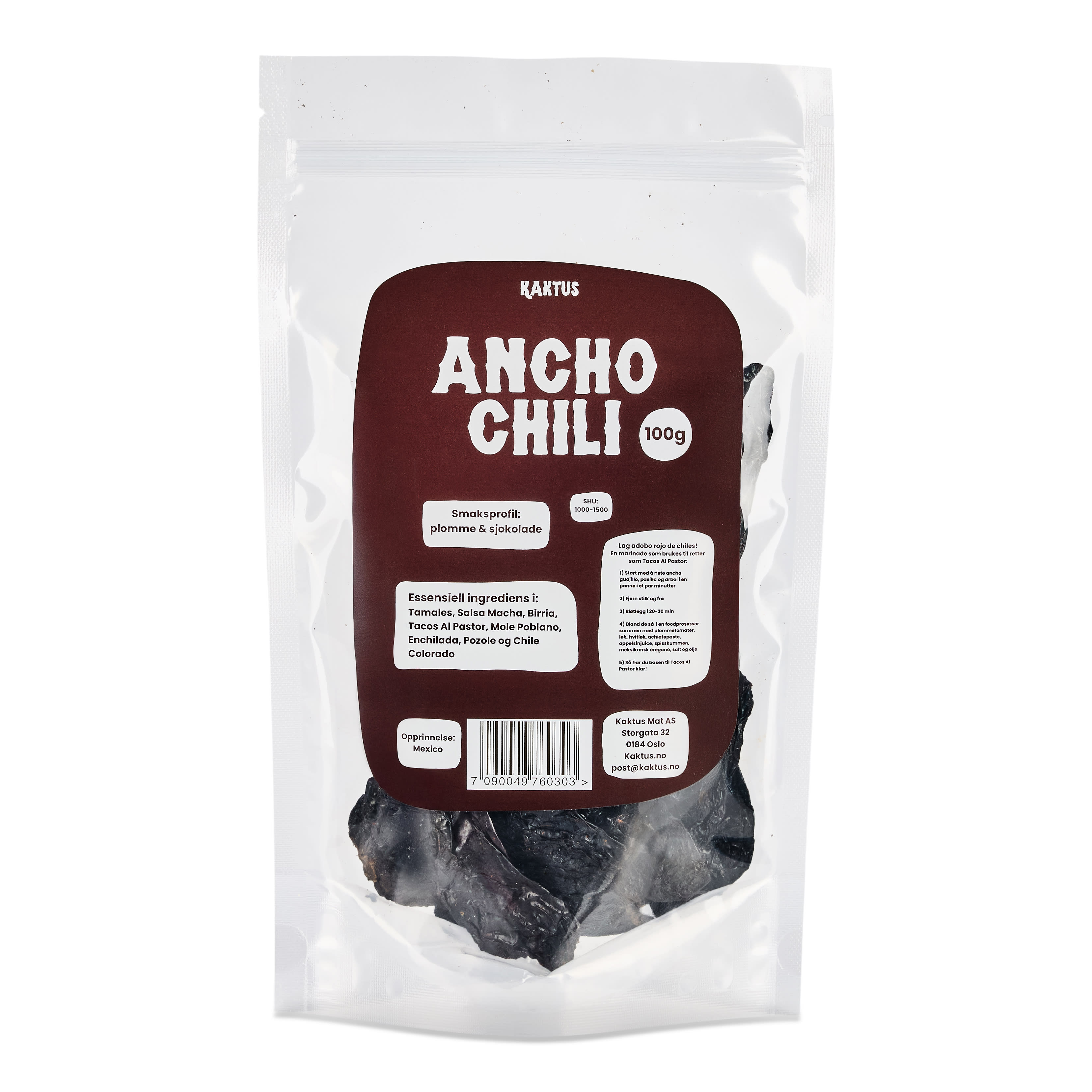 Dried Chili Ancho 100g, Kaktus Matcompaniet
