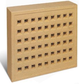215x215mm Square Hole Clay Air Brick Buff