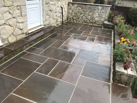 Autumn Brown Indian Sandstone Paving Slabs Patio Pack