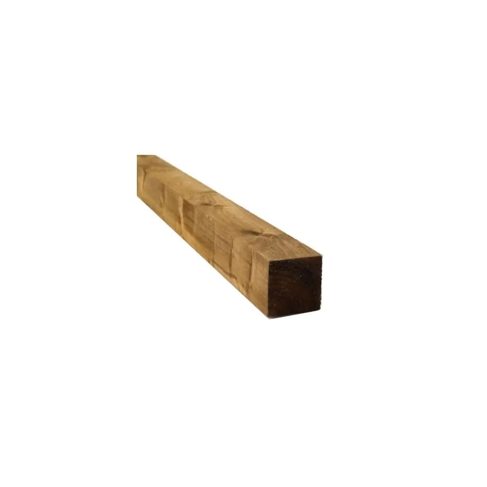 Buy 10ft Brown Treated Wooden Fence Post 3000mm x 100mm x 100mm