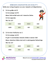 Römische Zahlen Arbeitsblätter | Mathematik-Aktivitäten
