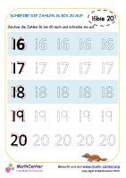Zahlen 11-20 Arbeitsblätter | Mathematik-Aktivitäten