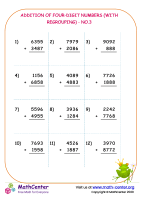 Addition of four-digit numbers (with regrouping) - no.1 | Worksheets ...