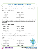 Decimal Fractions and Numbers Worksheets | Math activities