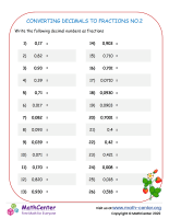 Decimals to Fractions Sixth Grade Worksheets | Math activities