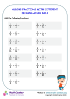 Adding Fractions Sixth Grade Worksheets | Math activities