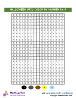 Halloween Grid Color By Number No.3 | Coloring Activities | Math Center
