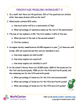 Percentages Word Problems Sixth Grade Worksheets | Math activities